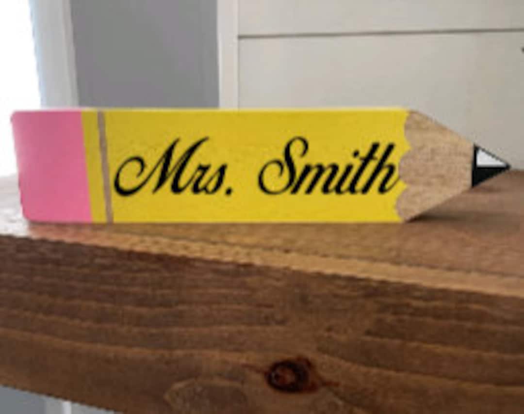 Personalized Pencil Teacher Gift, Custom Name Plate Gift, Desk Decor ...
