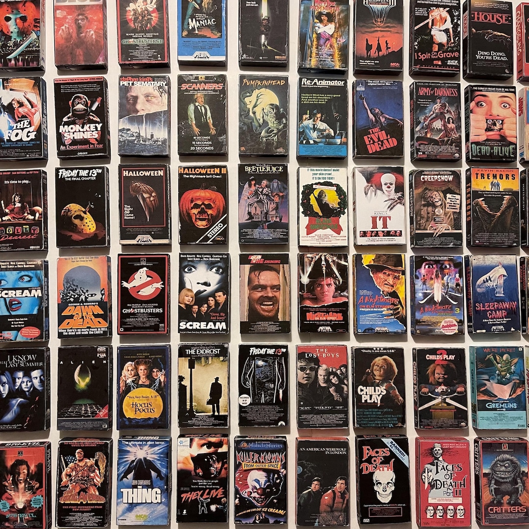 Retro VHS Horror Movie Mini Magnets Classic Cult Movies VHS Tape Covers ...