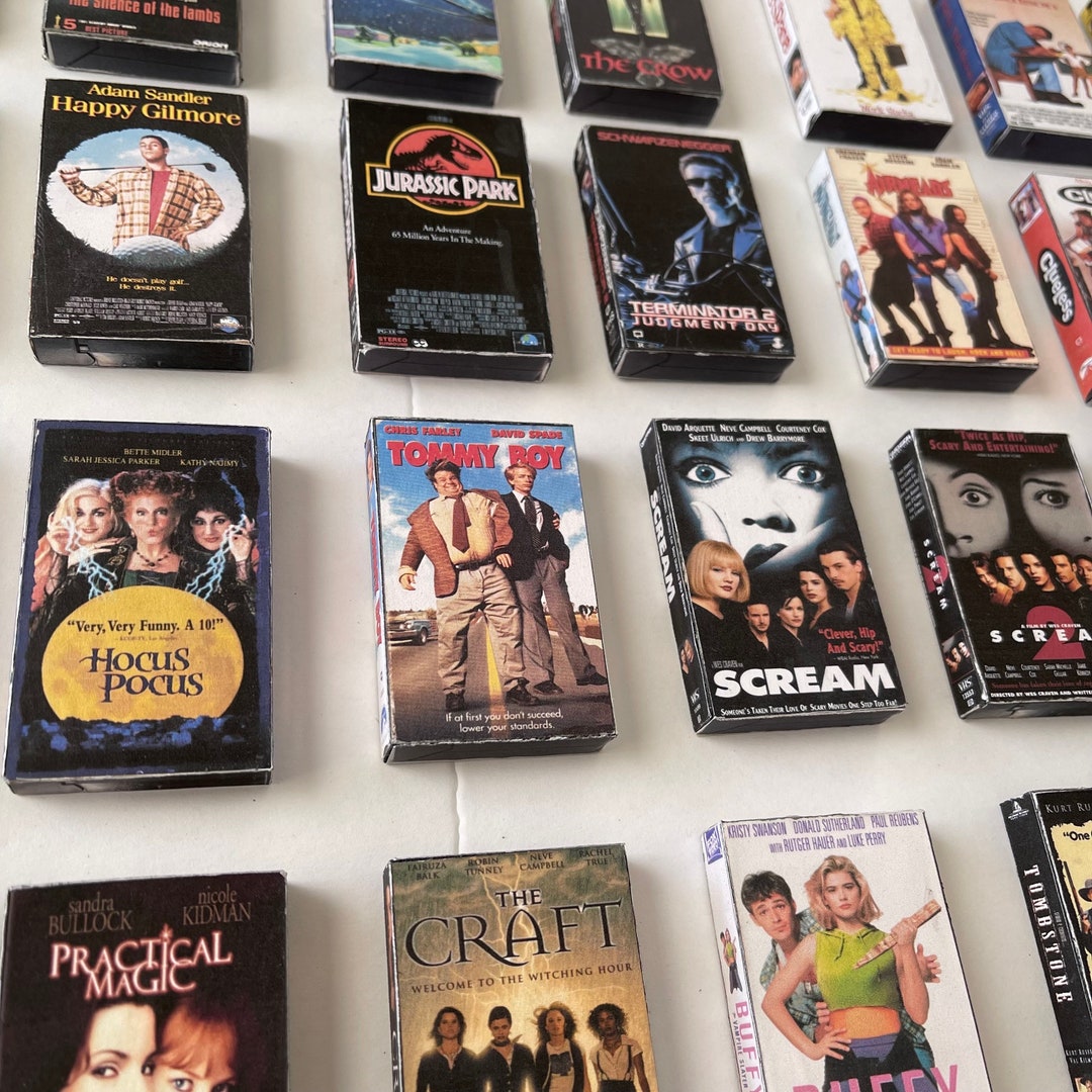 Retro VHS 90's Movies Mini Magnets Classic Cult Movies VHS Tape Covers ...