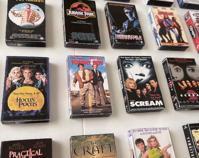 Retro VHS 90's Movies Mini Magnets Classic Cult Movies VHS Tape Covers ...
