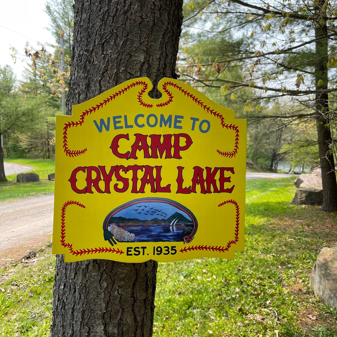 Welcome to Camp Crystal Lake Friday the 13th Movie Replica Yellow Sign ...