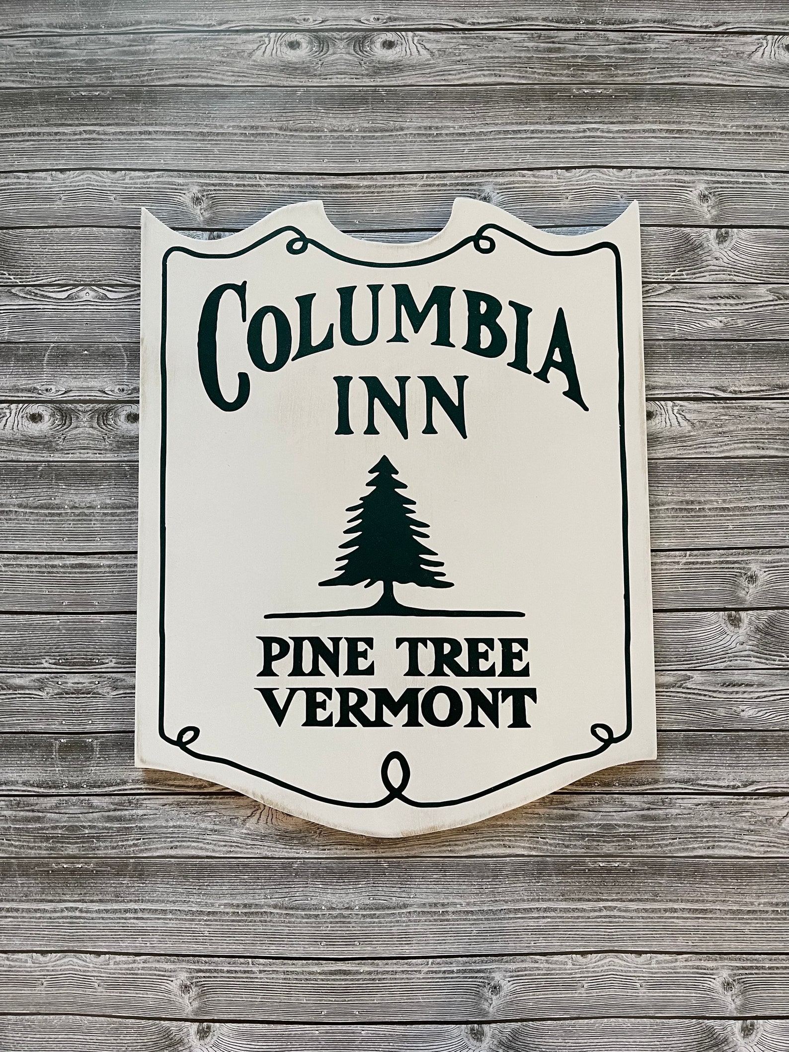 White Christmas Columbia Inn Pine Tree Vermont Replica Wood - Etsy