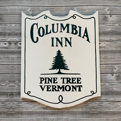 Columbia Inn / Lodge Sign / Pine Tree Vermont / Tiered Tray - Etsy