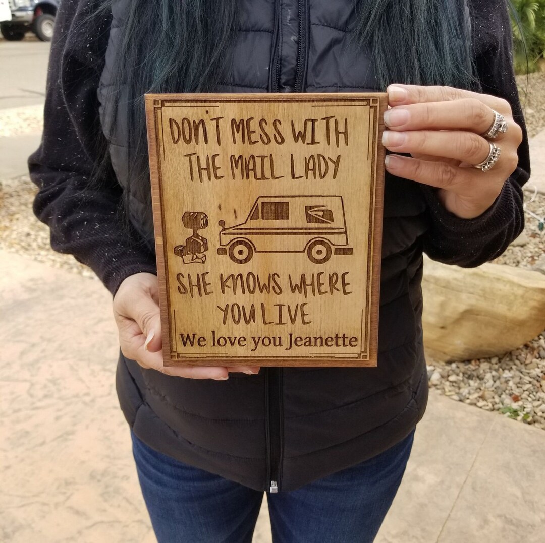 Mail Lady or Mail Man Thank You Gift wood Plaque Engraved - Etsy
