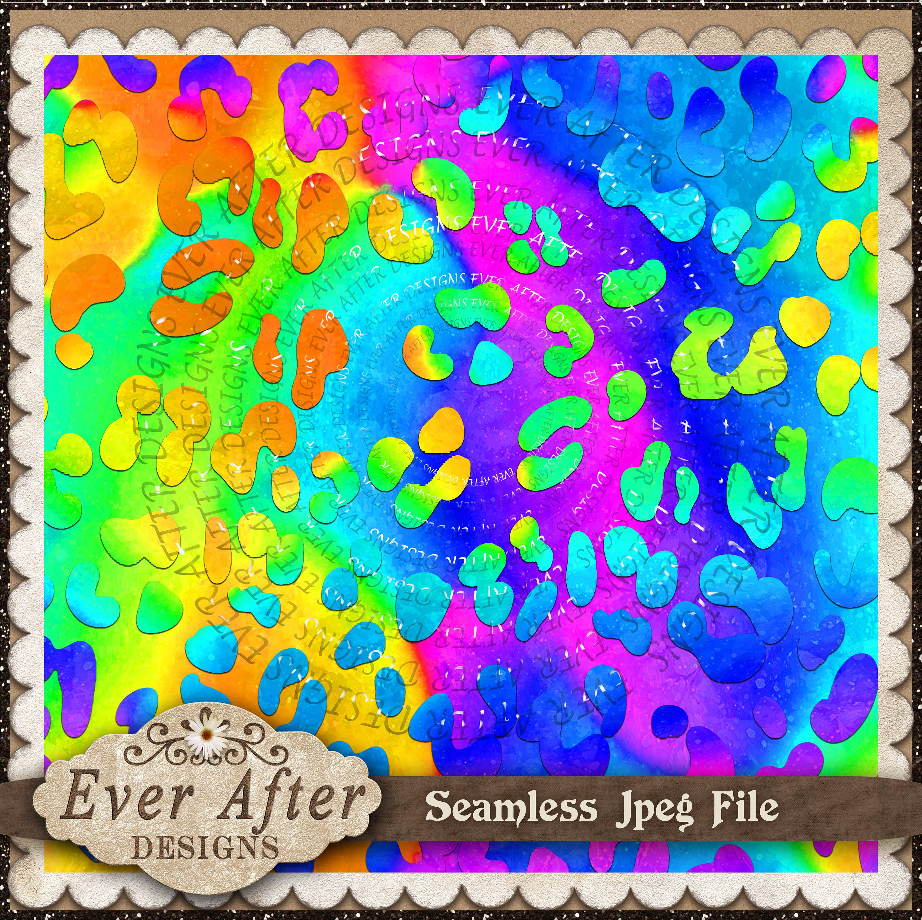 12x12 Seamless Fabric Double Rainbow Leopard Lisa Frank Style - Etsy