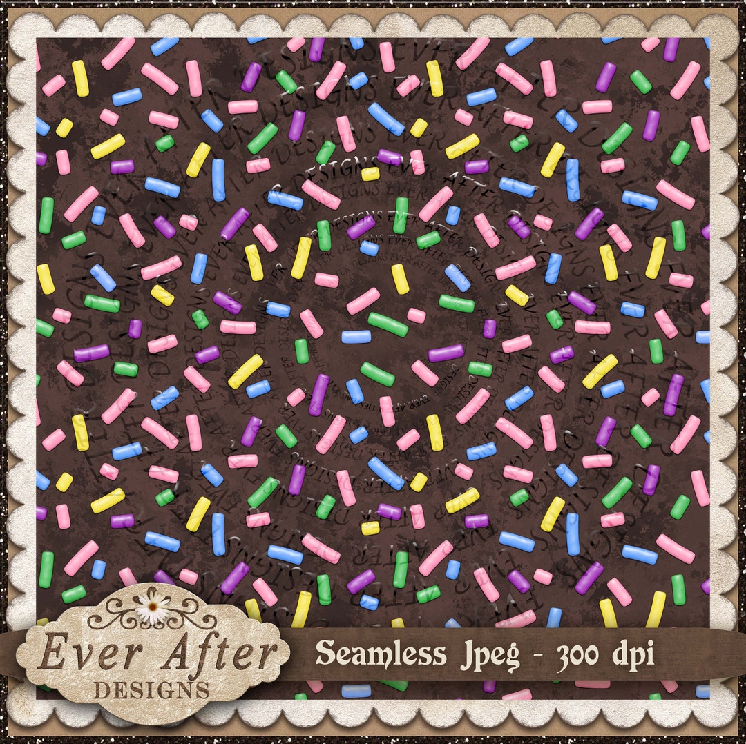 12x12 Seamless Fabric Design Birthday Ice Cream Cake Cupcake Sprinkles ...