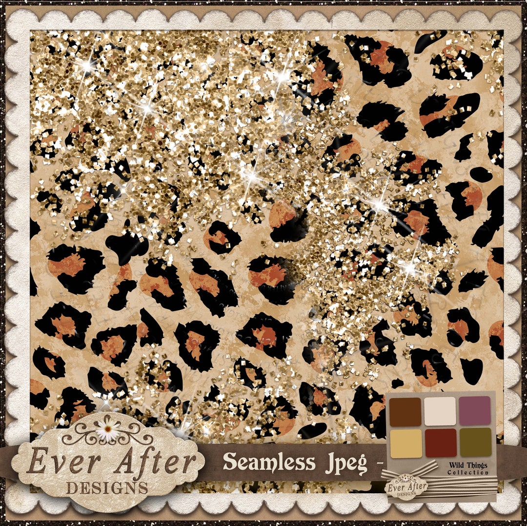 Seamless Gold Glitter Cheetah Leopard Wild Animal Print Digital ...