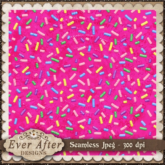 12x12 Seamless fabric design birthday ice cream cake cupcake sprinkles ...
