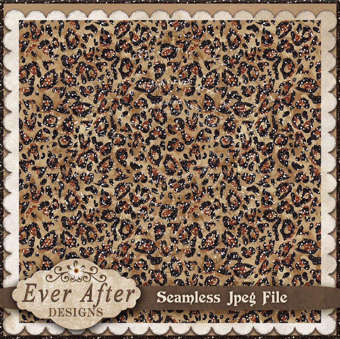 Cheetah Glitter Animal Print Seamless Pattern Digital Download - Etsy