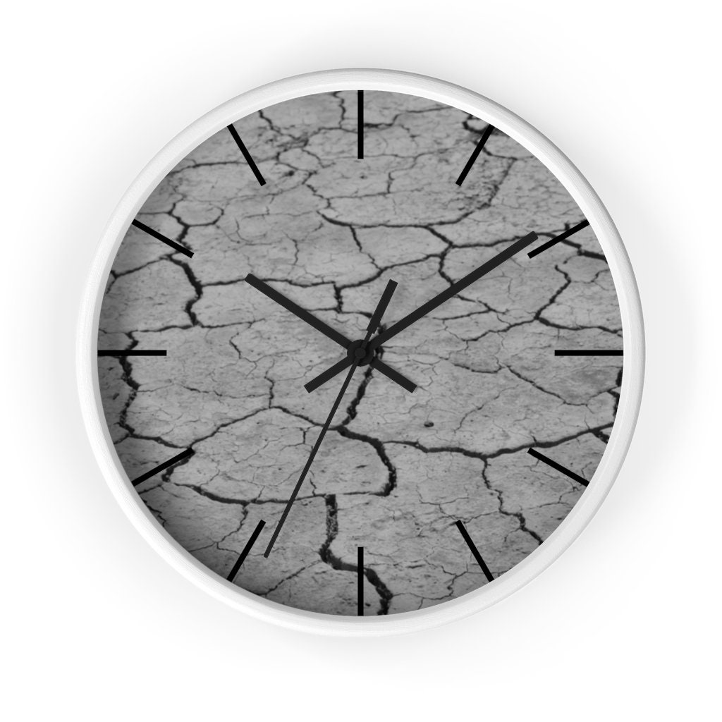 Home Décor Dramatic Dry Desert Cracked Soil Wall Clock Clocks Home ...