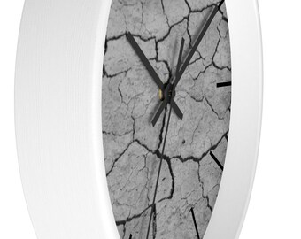 Home Décor Dramatic Dry Desert Cracked Soil Wall Clock Clocks Home ...