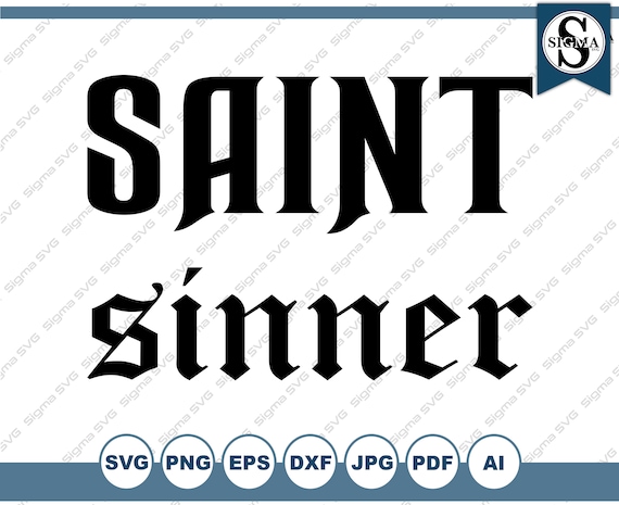 Saint and Sinner SVG Clipart for Cricut and Silhouette Svg - Etsy India