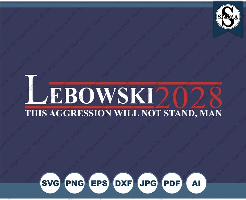 Lebowski 2028 SVG: the Dude, Clipart for Cricut Silhouette (digital ...
