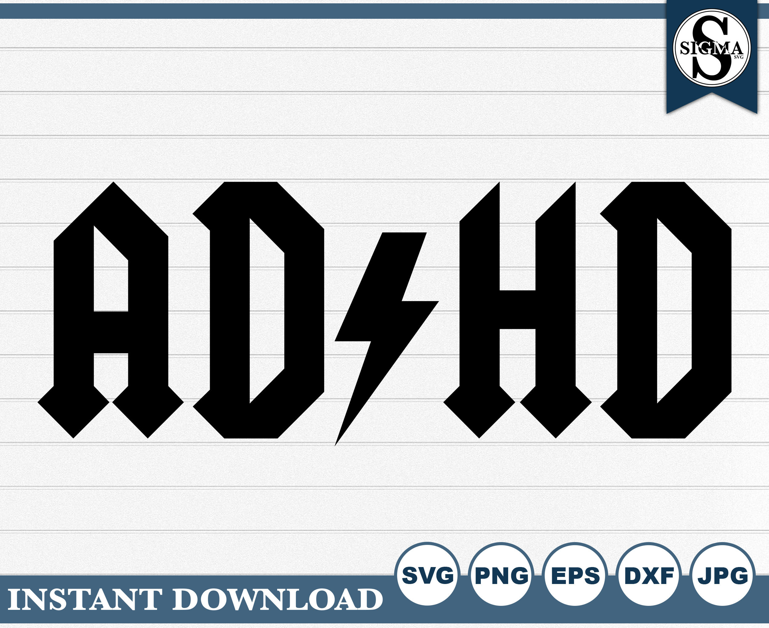 ADHD ACDC Style SVG Adhd Svg Acdc Svg Adhd Clipart Adhd | Etsy Australia