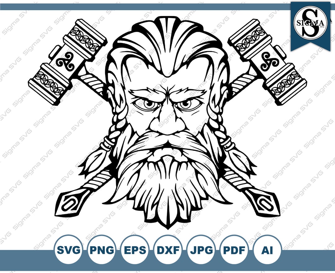 Thor Norse Viking Svg - Thor Vector - Thor Svg - Norse Viking Symbol ...