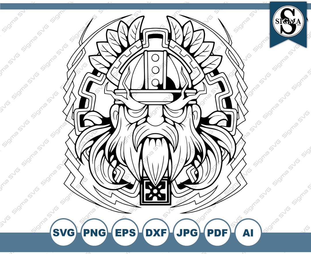 Thor Norse Viking Svg - Thor Vector - Thor Svg - Norse Viking Symbol ...