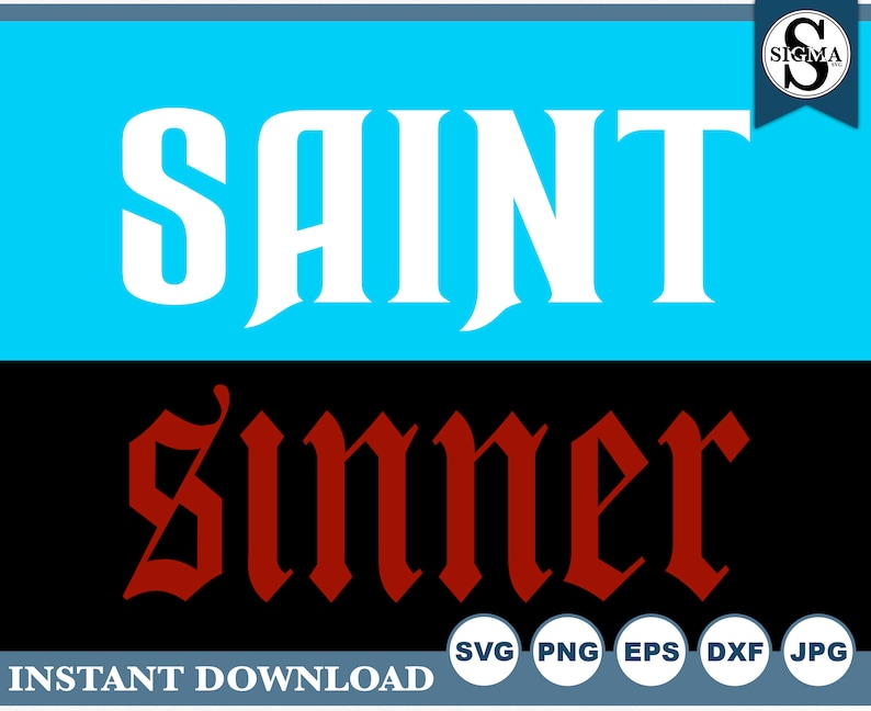Saint and Sinner SVG Clipart para Cricut y Silhouette Svg - Etsy México