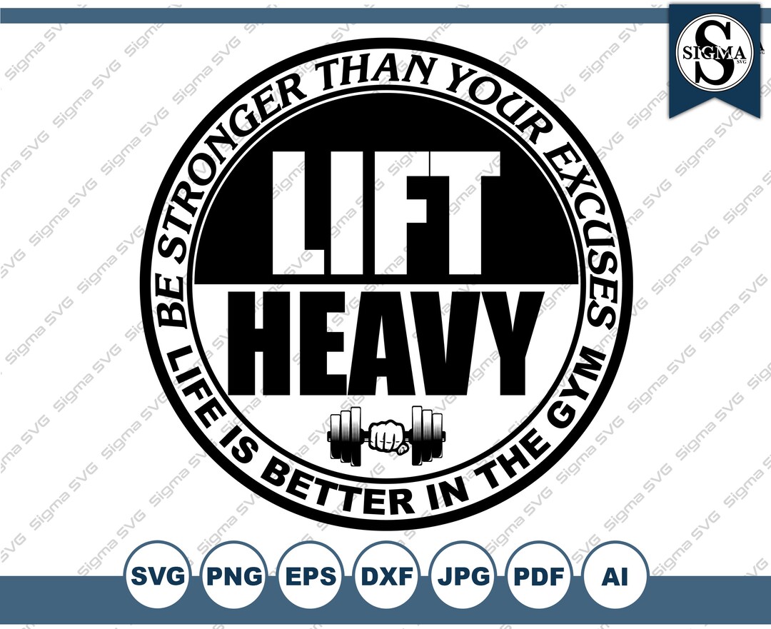 Lift Heavy - Gym SVG, Gym Life, Weightlifting SVG, Barbell SVG, Gym ...