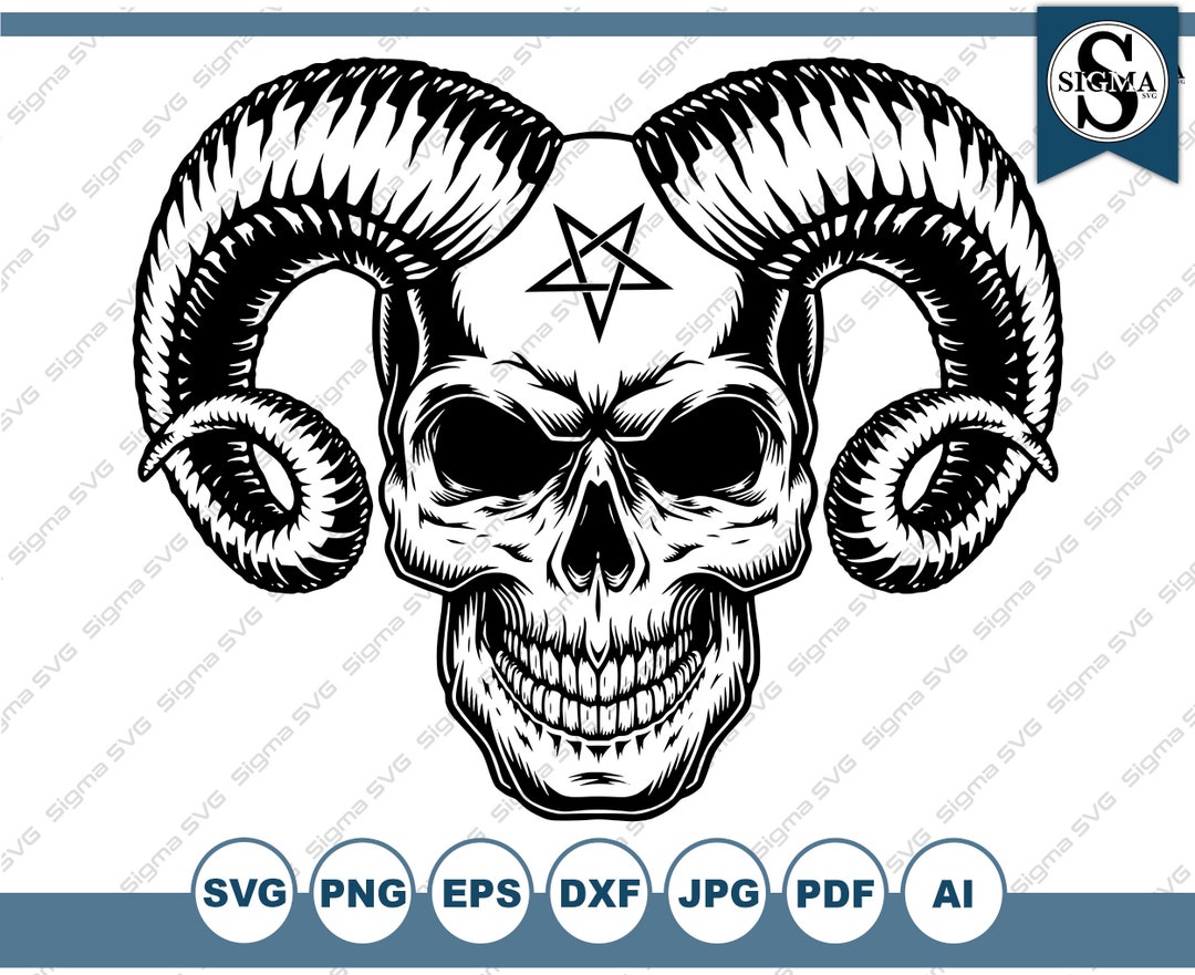 Evil Demon Skull SVG, Evil Svg, Evil Demon Clipart, Cut File Digital ...