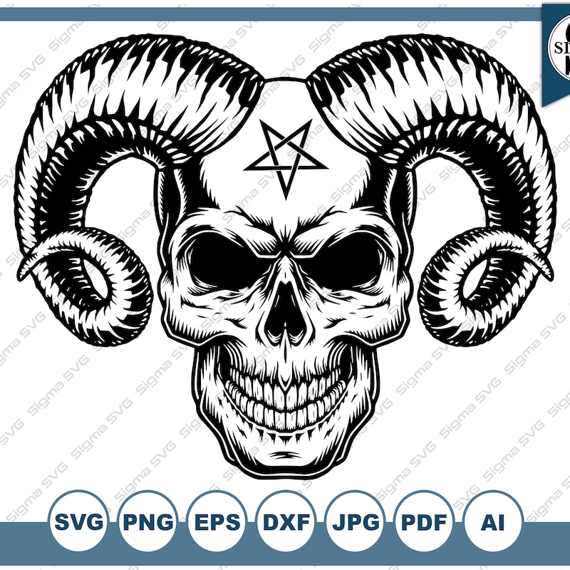 Demon Skull Svg - Etsy
