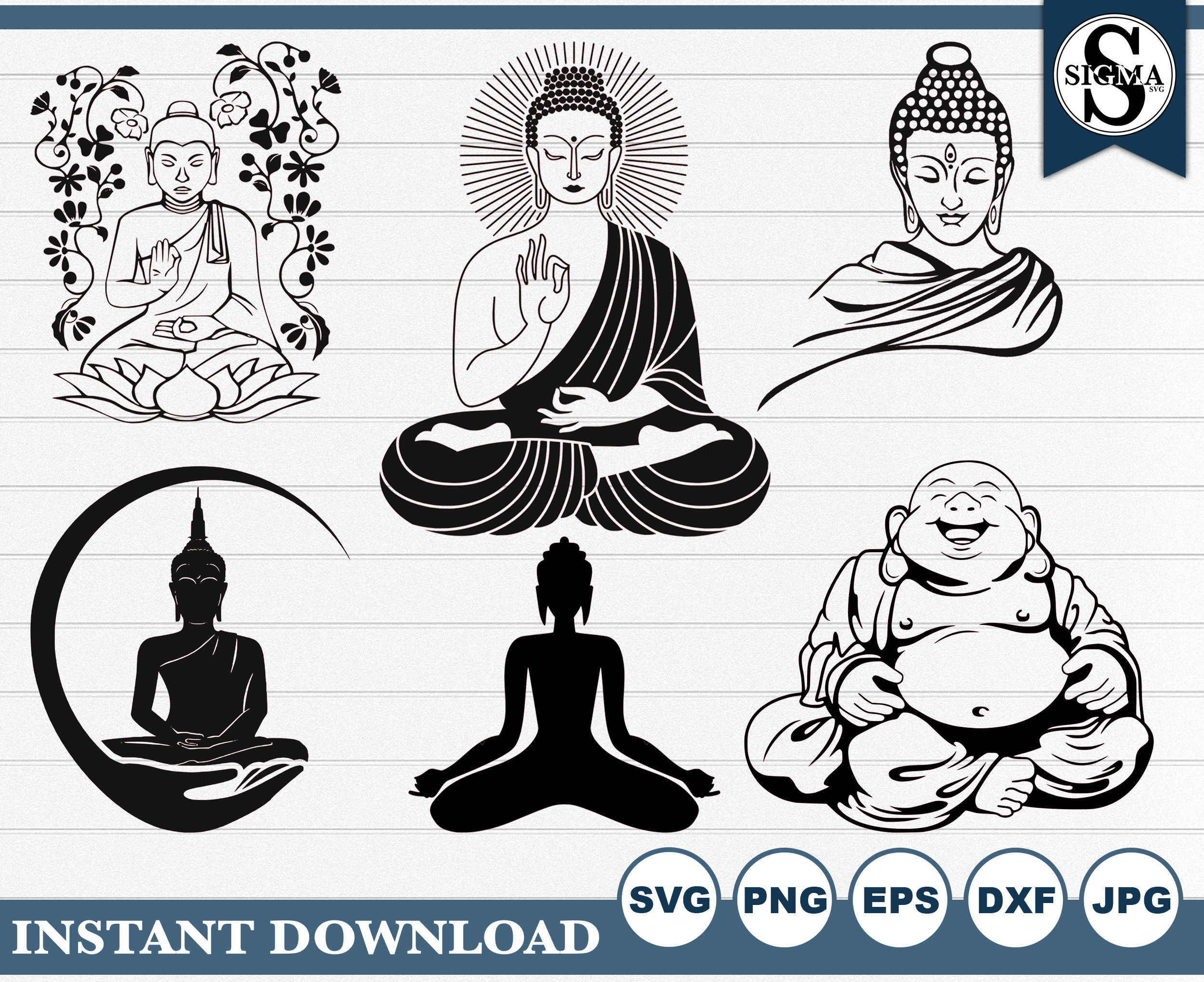 Buddha Bundle SVG 45 Instant Downloads Silhouette and - Etsy