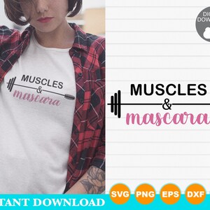 Muscles and Mascara SVG Cut File for Cricut Silhouette, Gym SVG, Gym ...
