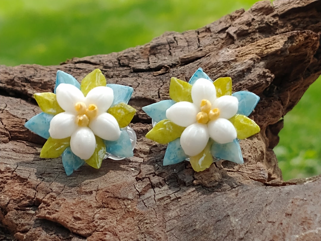 CO47 - CLIP-ONS White Flowers - Etsy