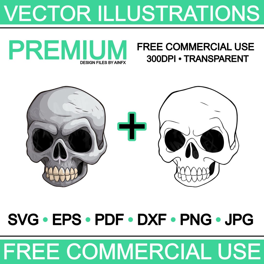 Cold and Cryptic: the Enigma of the Grey Skull, Svg, Eps, Pdf, Dxf, Png ...