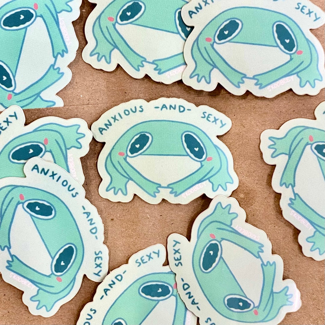 Anxious AND Sexy Frog Sticker - Etsy
