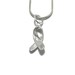 Sterling Silver Cancer Ribbon Charm Necklace Survivor Necklace Cancer ...