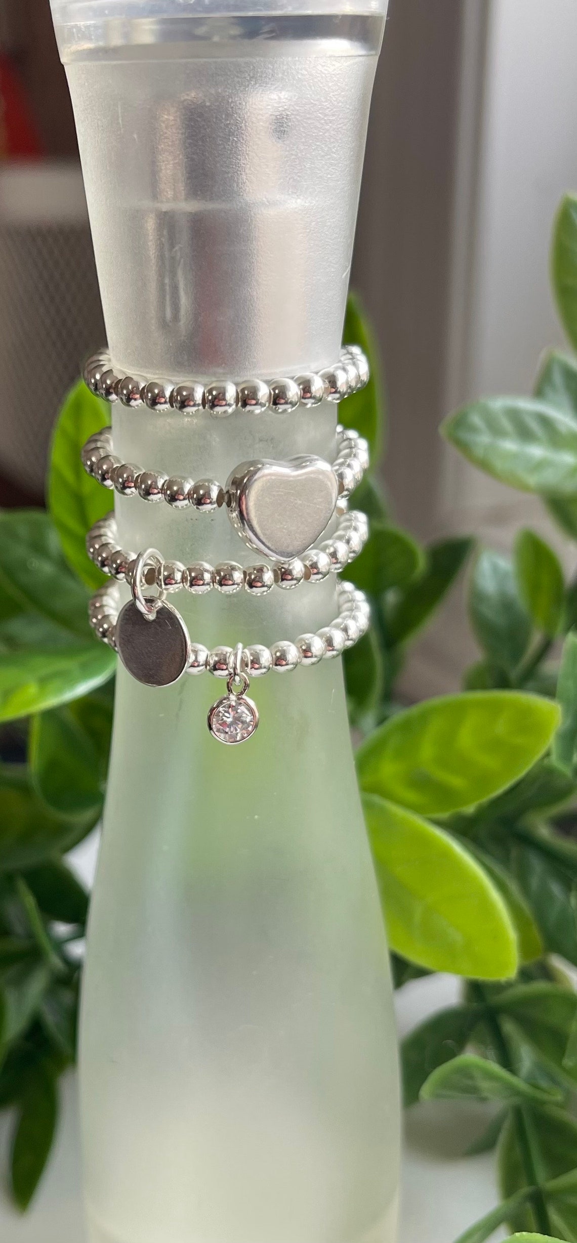 Sterling Silver Stretch Ring 925 Silver Elastic Ring Silver Stacking ...