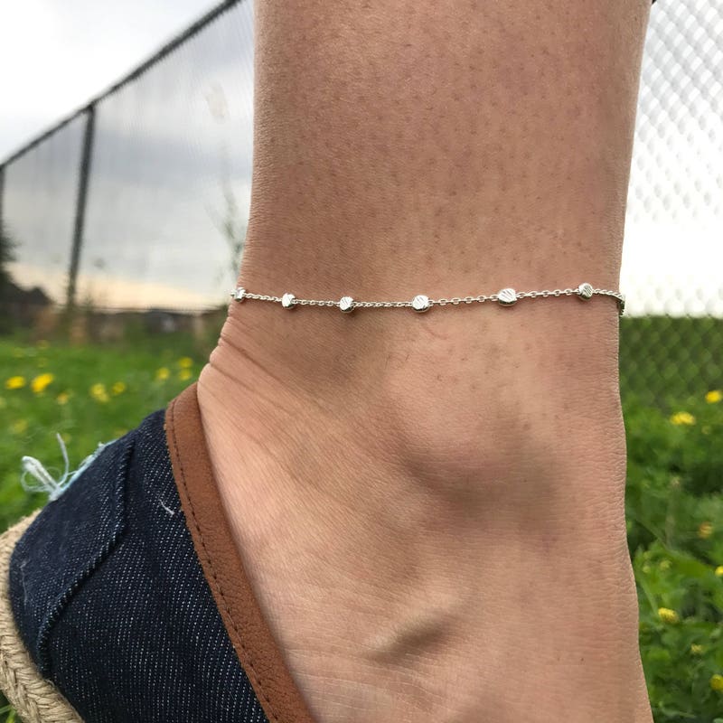 Silver Anklet - Etsy