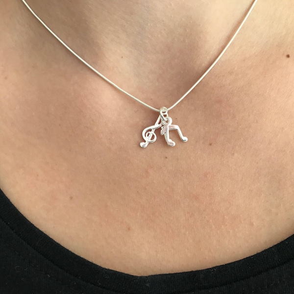 Music Note Necklace - Etsy
