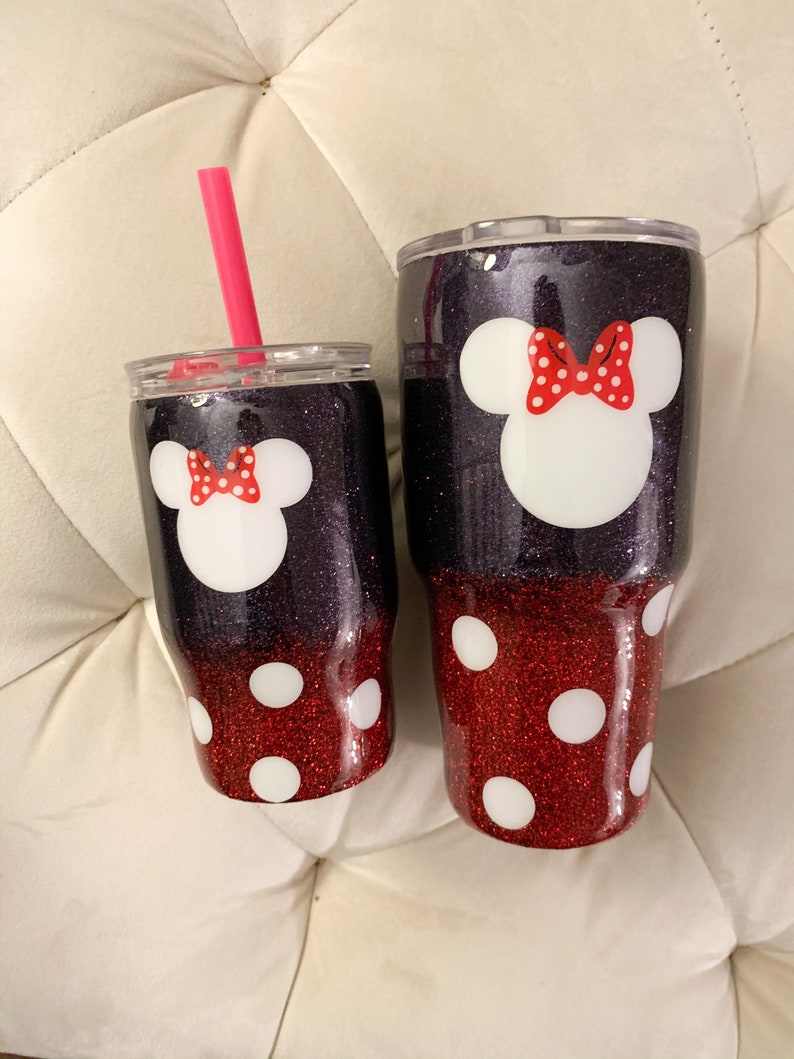 Mama Mouse And Minnie Mouse Pair Of Glitter Tumblers 30oz Etsy