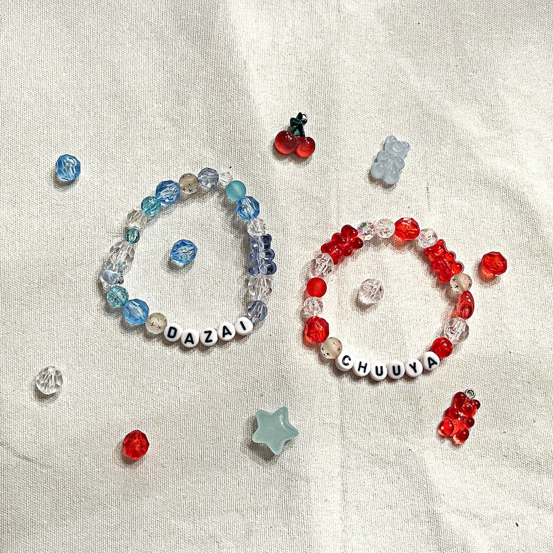 Stretchy Bungo Stray Dogs (dazai + Chuuya) Beaded Bracelet - Etsy