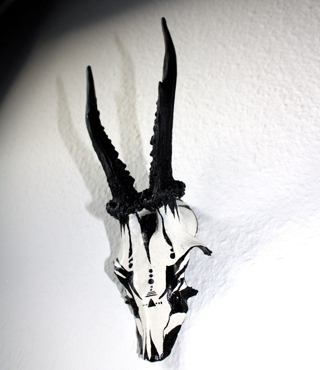Deer Skull Painted Trophy Gothic Unique - Etsy