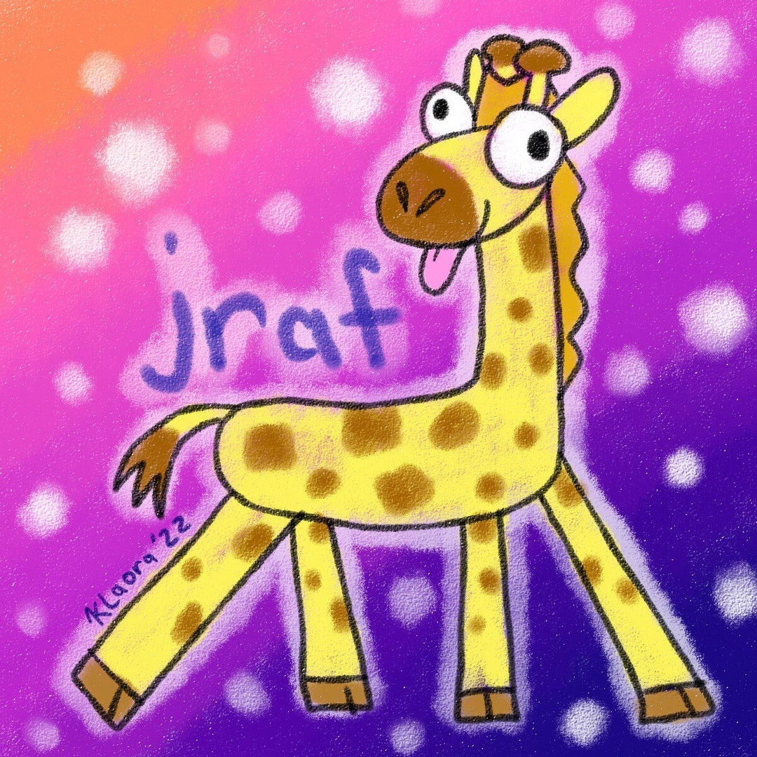 Giraffe Jraf Funny Meme Crayon Bad Drawing Goober Holographic ...