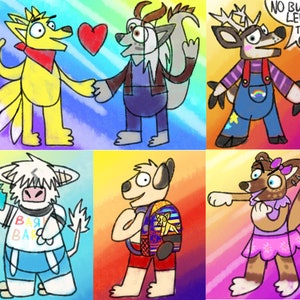 Custom Crayon Drawing Furry Art Badge Commission - Etsy