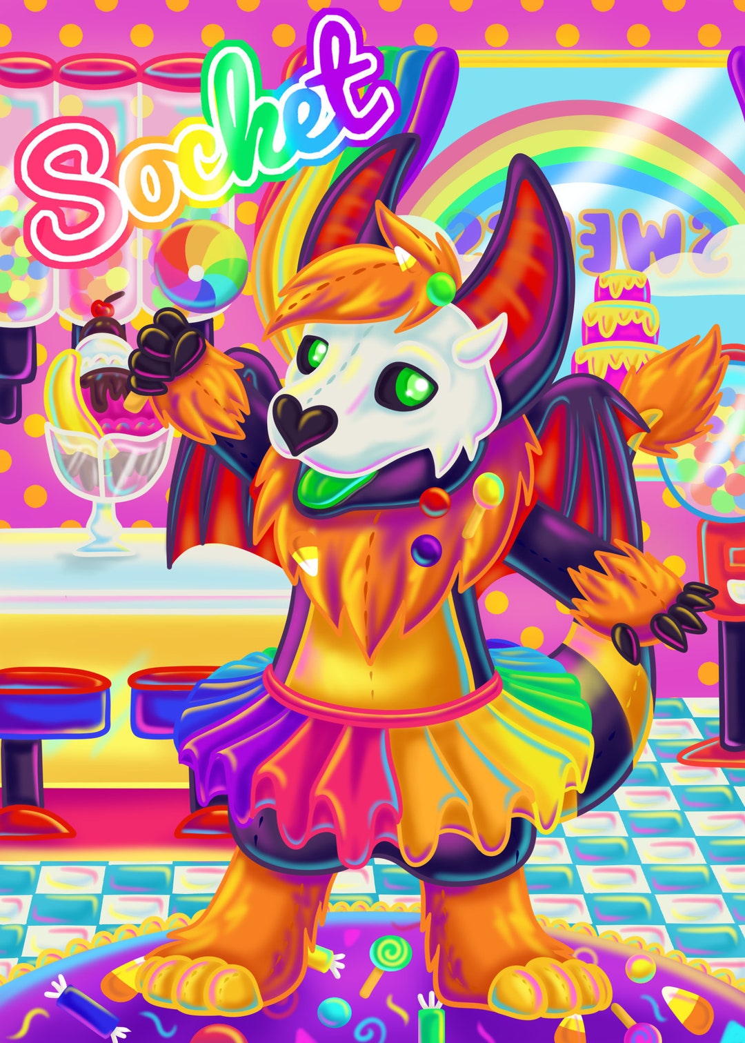 Custom 80's 90's 2000's Lisa Rainbow Frank Inspired Custom Furry ...