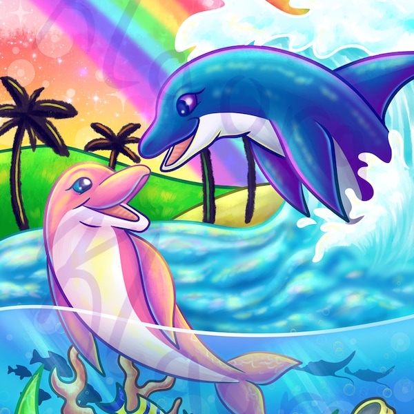 Lisa Frank Dolphin - Etsy
