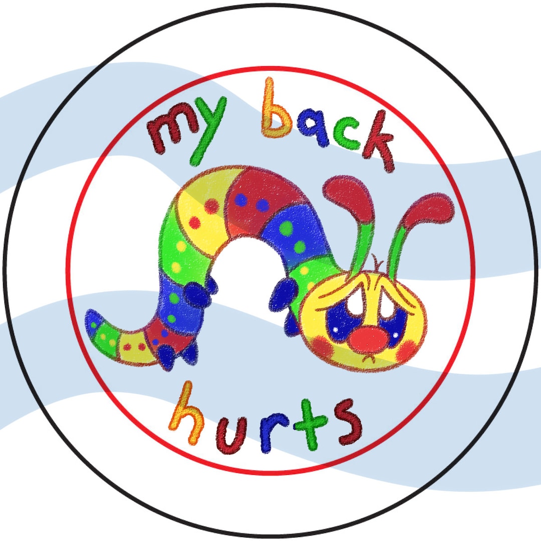 My Back Hurts Caterpillar Kidcore Color Block Weird Furry 2.25 Inch ...
