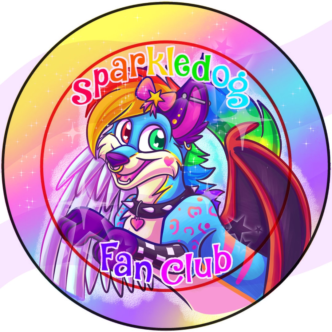 Sparkledog Sparkle Dog Wolf Fan Club Furry Y2k Rainbow Rave Scene ...