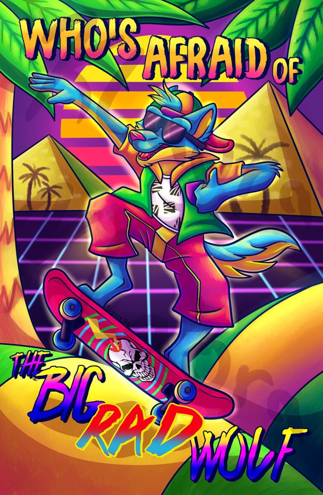 Who's Afraid of the Big Bad Rad Wolf Holographic Furry Poster 1990s 90s ...