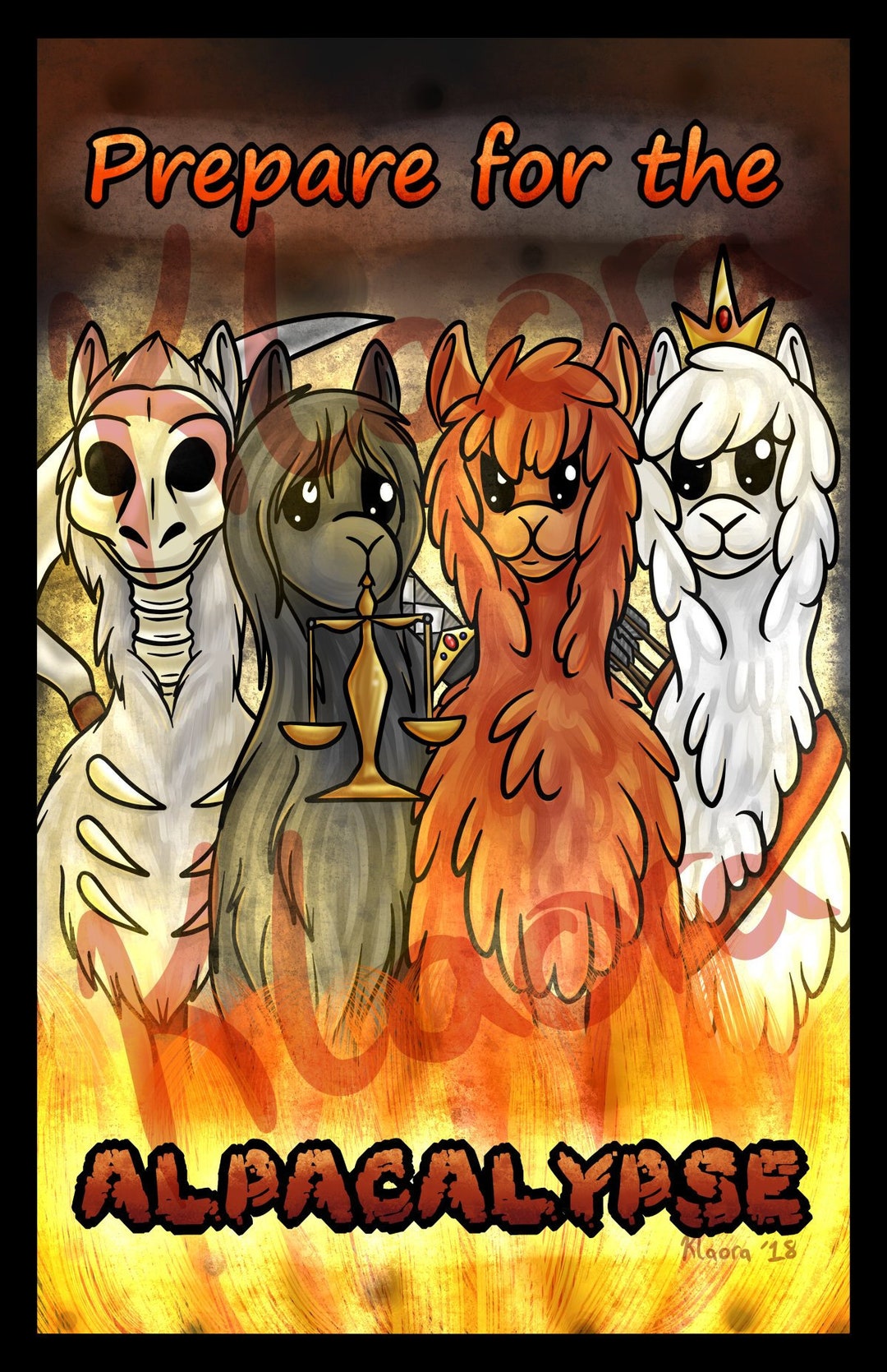 Prepare for the Alpacalypse Furry Apocalypse Alpaca Llama 11x17 Poster ...