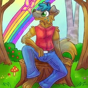 Custom Furry Dreamy Storybook Crayon Kidcore Digital Art Commission - Etsy