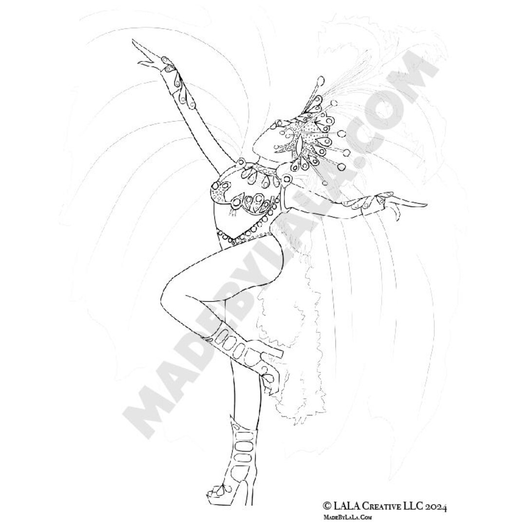 Samba Dancer Coloring Page - Etsy