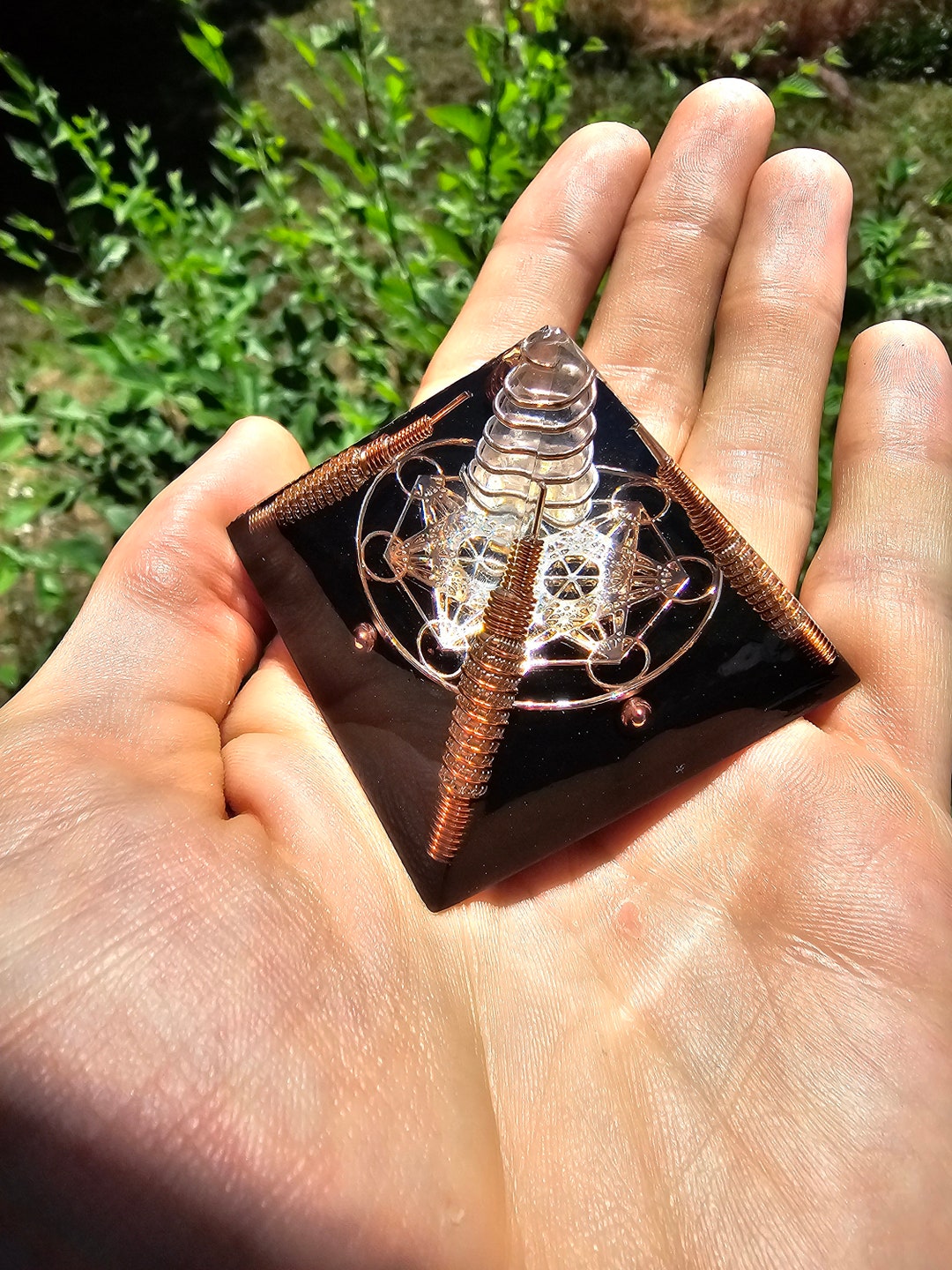Mini Metatron Stargate Orgonite Pyramid, Orgone Pyramid, Energy Tool ...