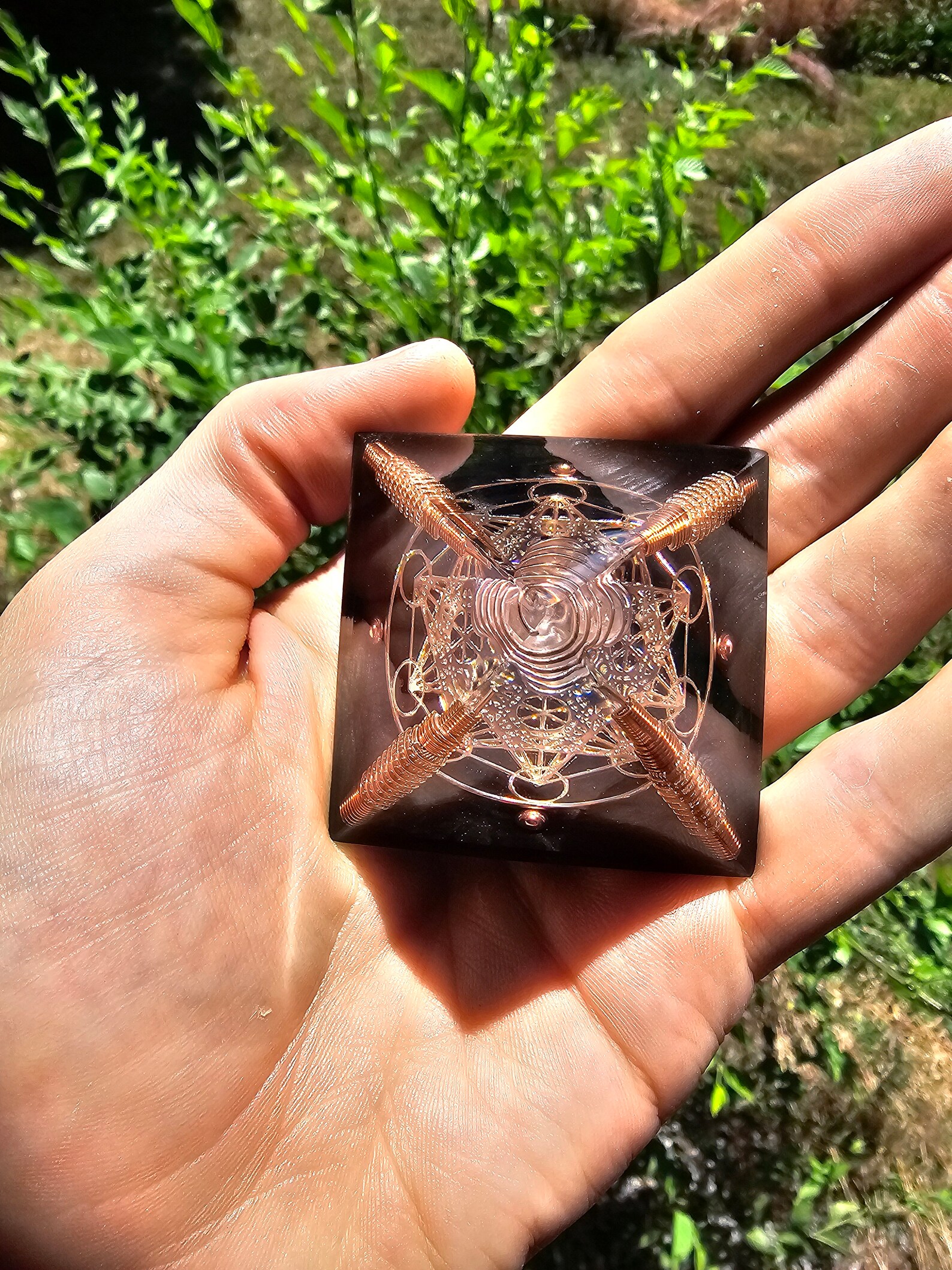 Mini Metatron Stargate Orgonite Pyramid, Orgone Pyramid, Energy Tool ...