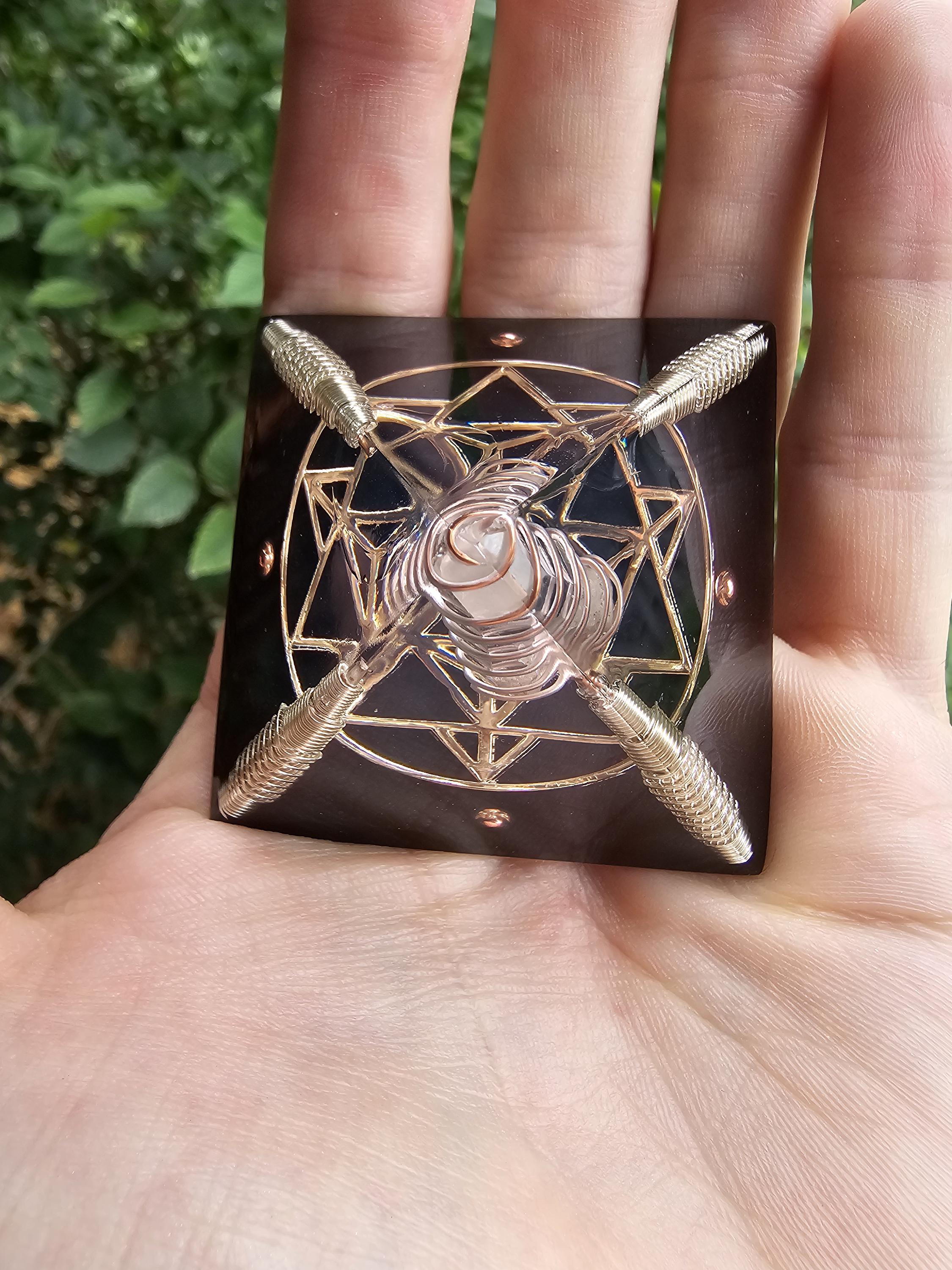 Mini Merkaba Stargate Orgonite Pyramid, Orgone Pyramid, Energy Tool ...