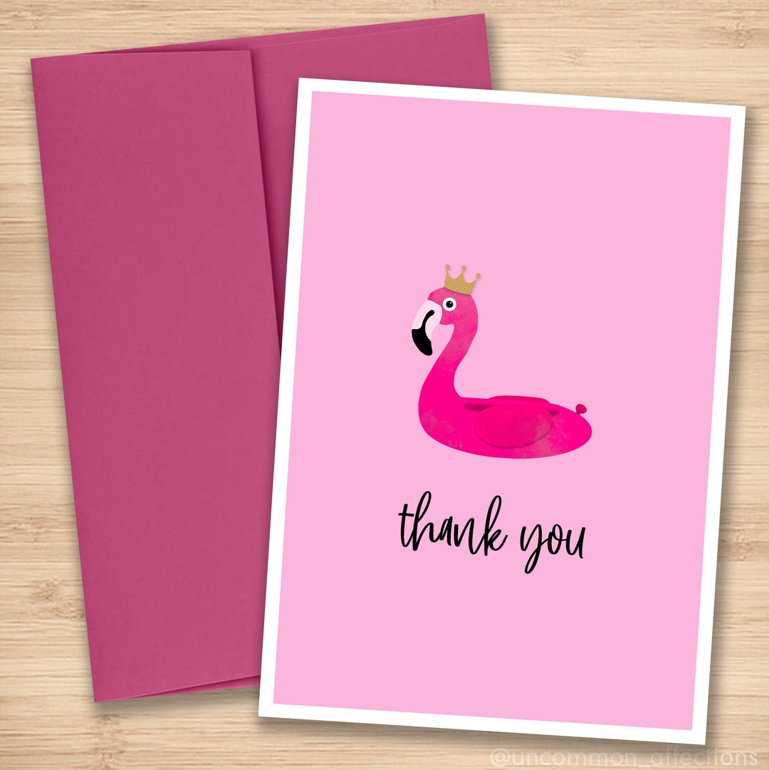 Thank You Card Pack Summer Theme Cards Flamingo Floatie - Etsy UK